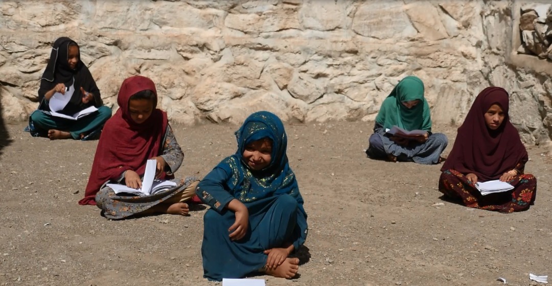 Nuristan children taught under trees as most schools have no buildings ...
